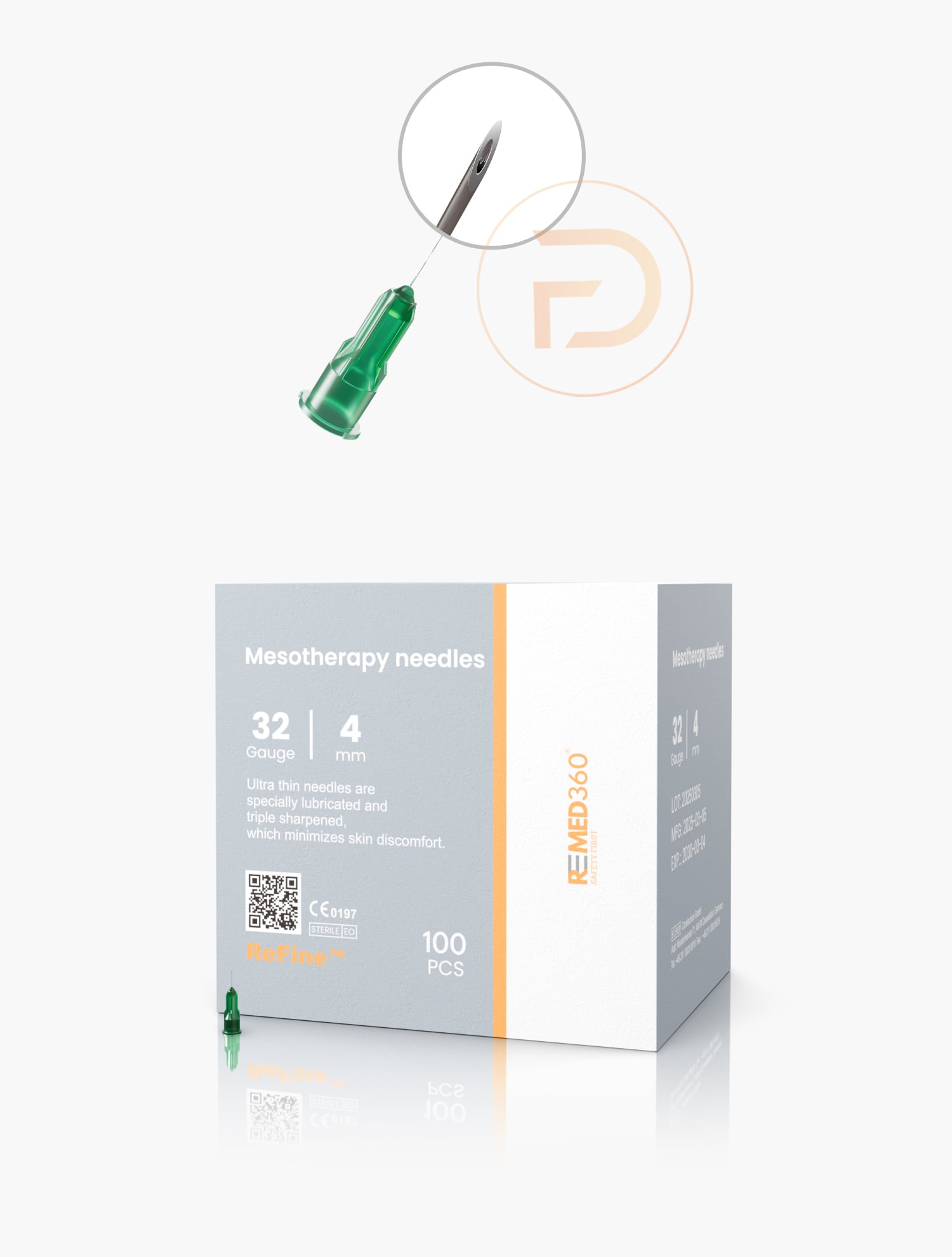 ReMed Needles (32G 4mm) SkinBooster Needles 100-pack - FillerDepot