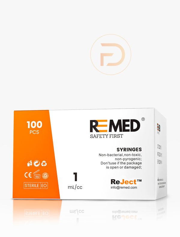 ReMed syringe with LuerLock (1ml) 100-pack - Low dead space - Fillerdepot