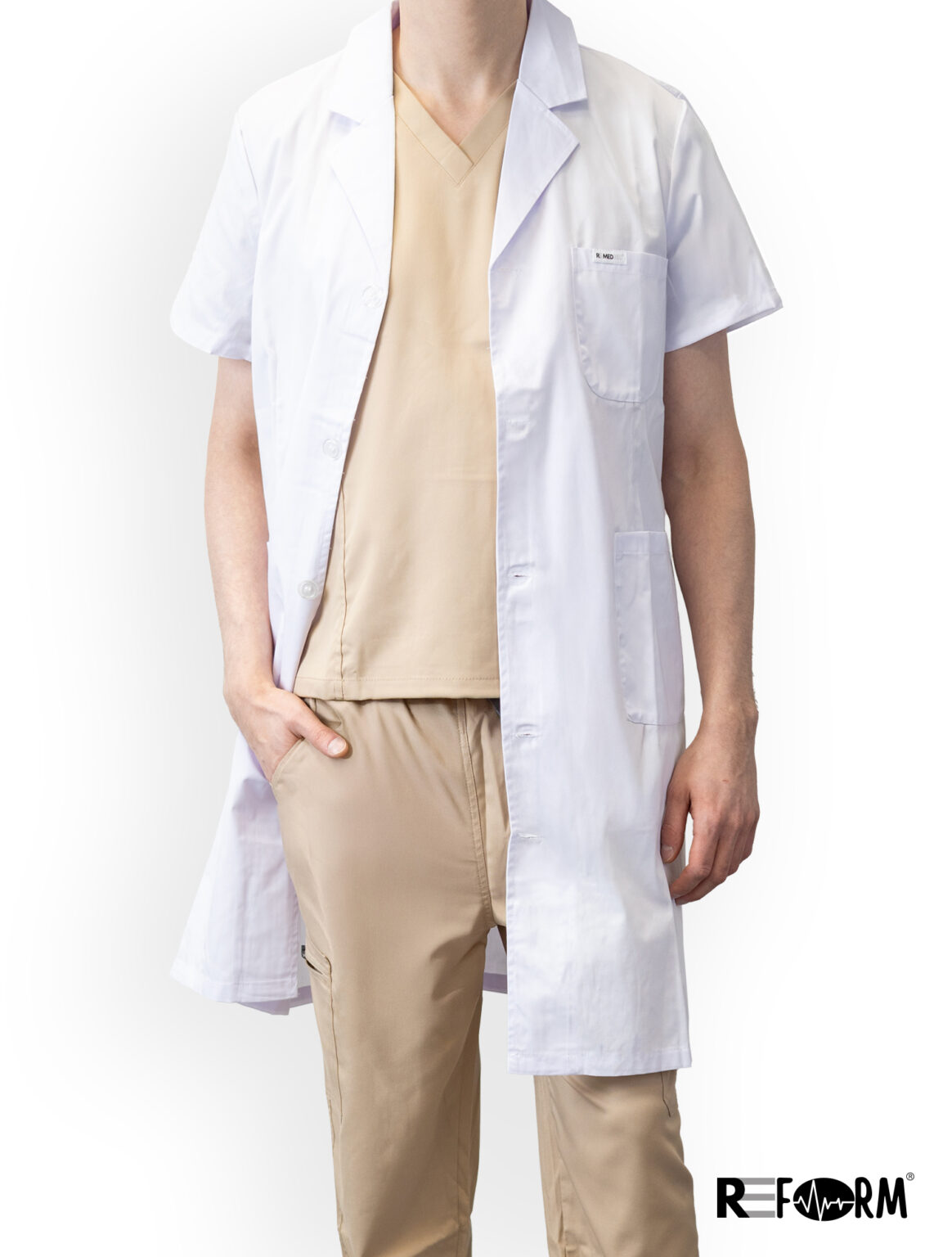 Short-Sleeved Men's Lab Coat - FillerDepot