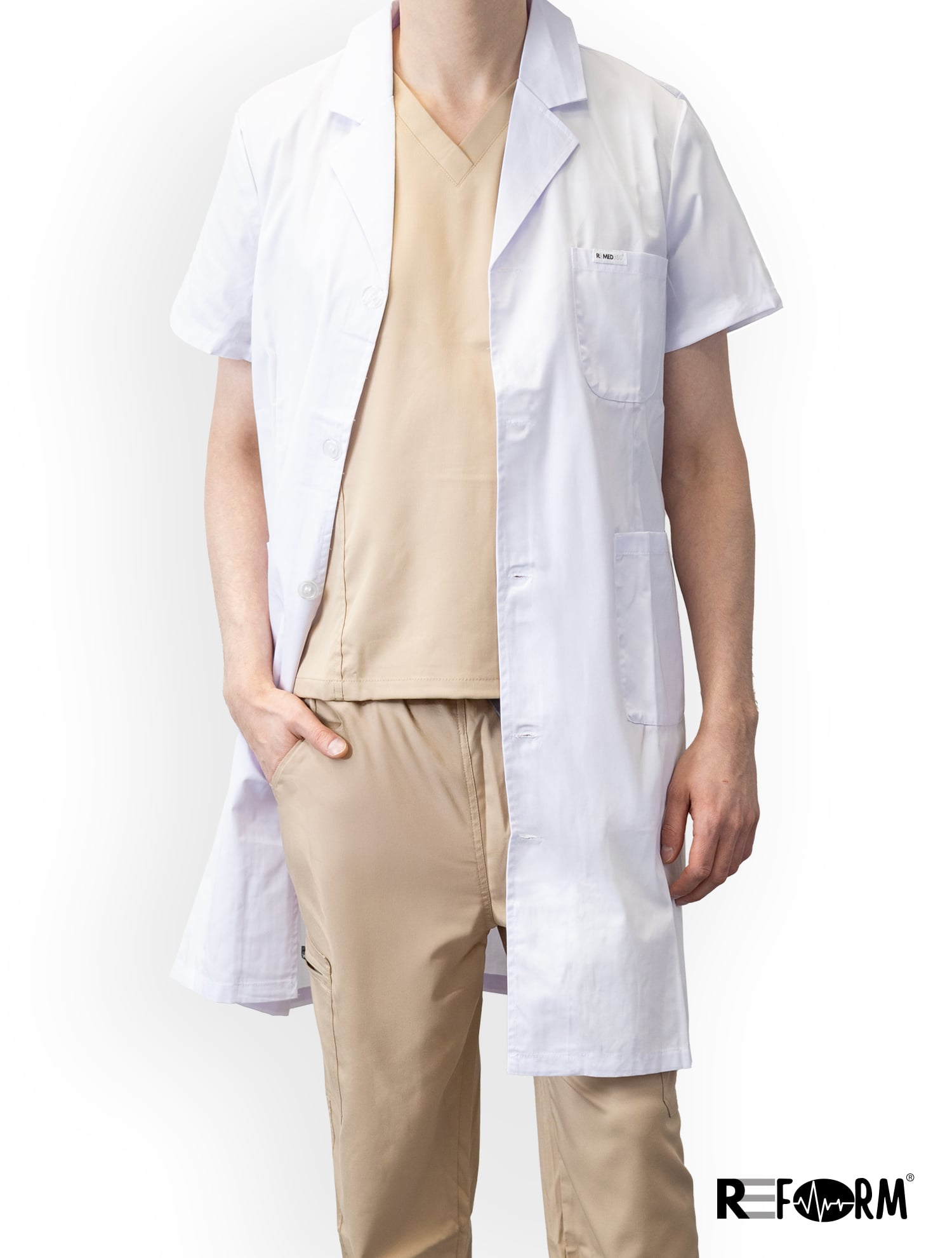 Short-sleeved men's lab coat - FillerDepot
